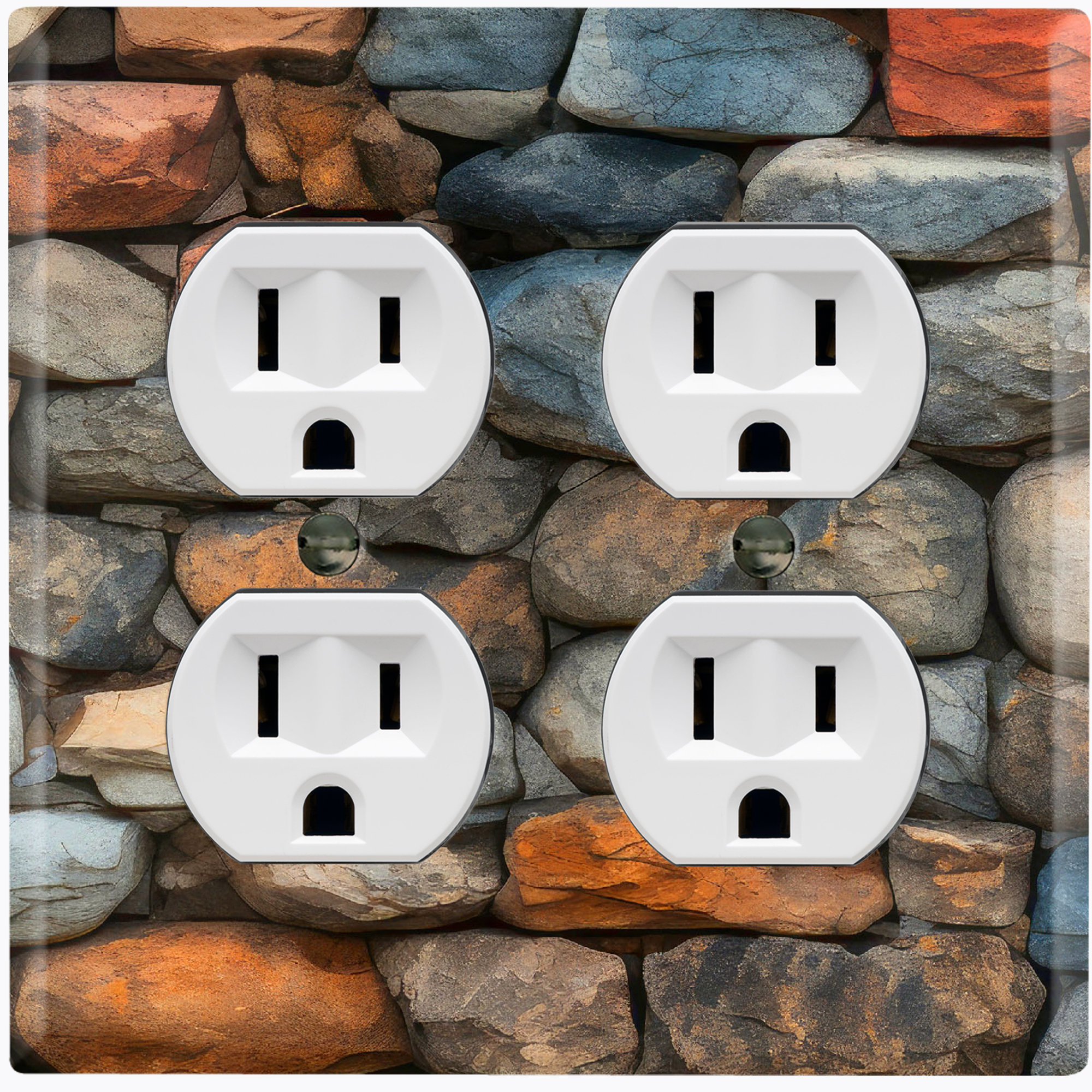 WorldAcc Natural Rustic Boulder Rock Print Nature Themed 2 - Gang ...