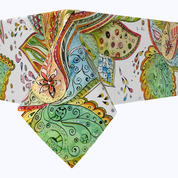 East Urban Home Floral 226 Cotton Tablecloths Rectangle Floral Mother's ...