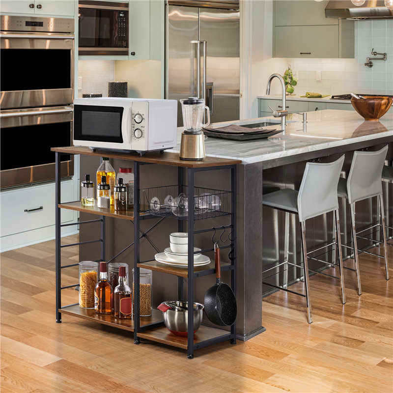 Yaheetech Kitchen Storage Rack Metal Frame Wood Look & Reviews ...