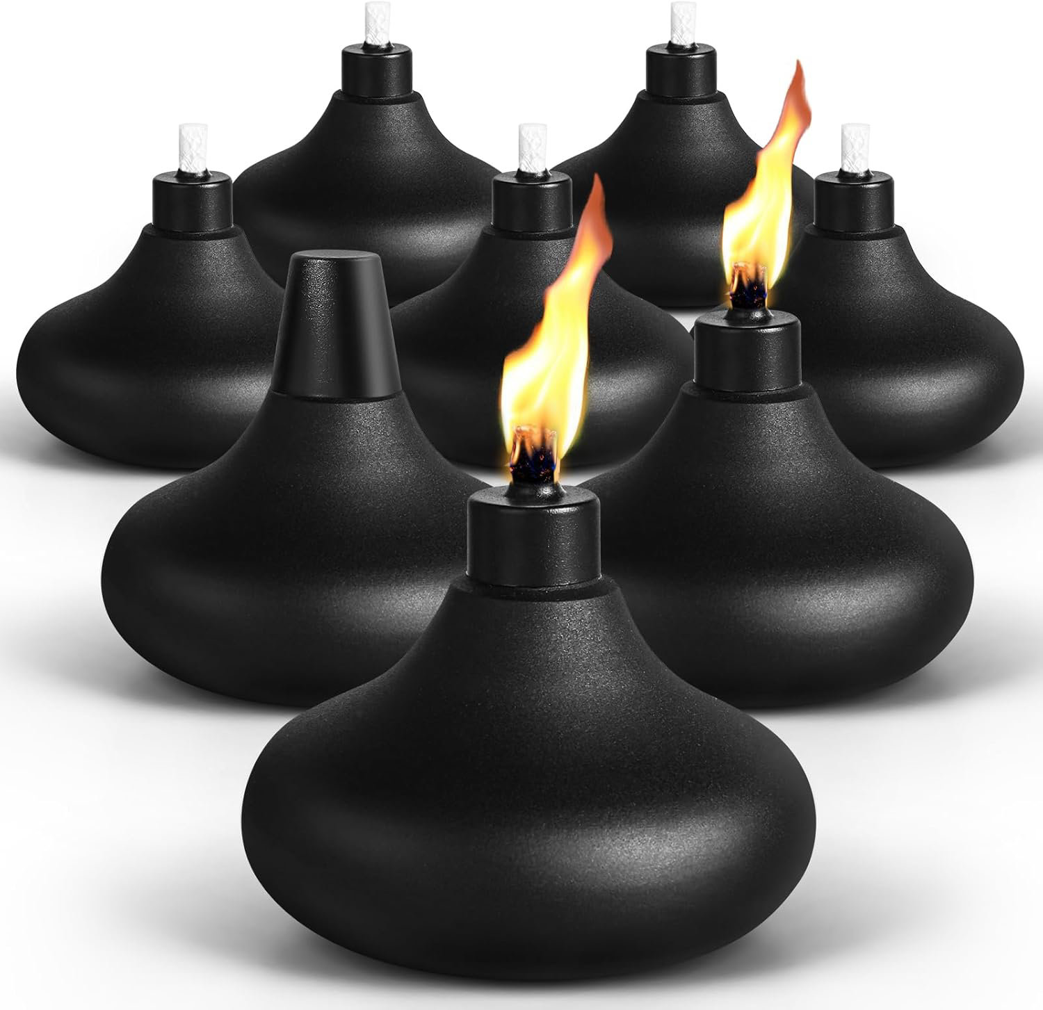 ATC CABINETS 8 Pack Metal Table Top Torches, 24.5oz Citronella Torches ...