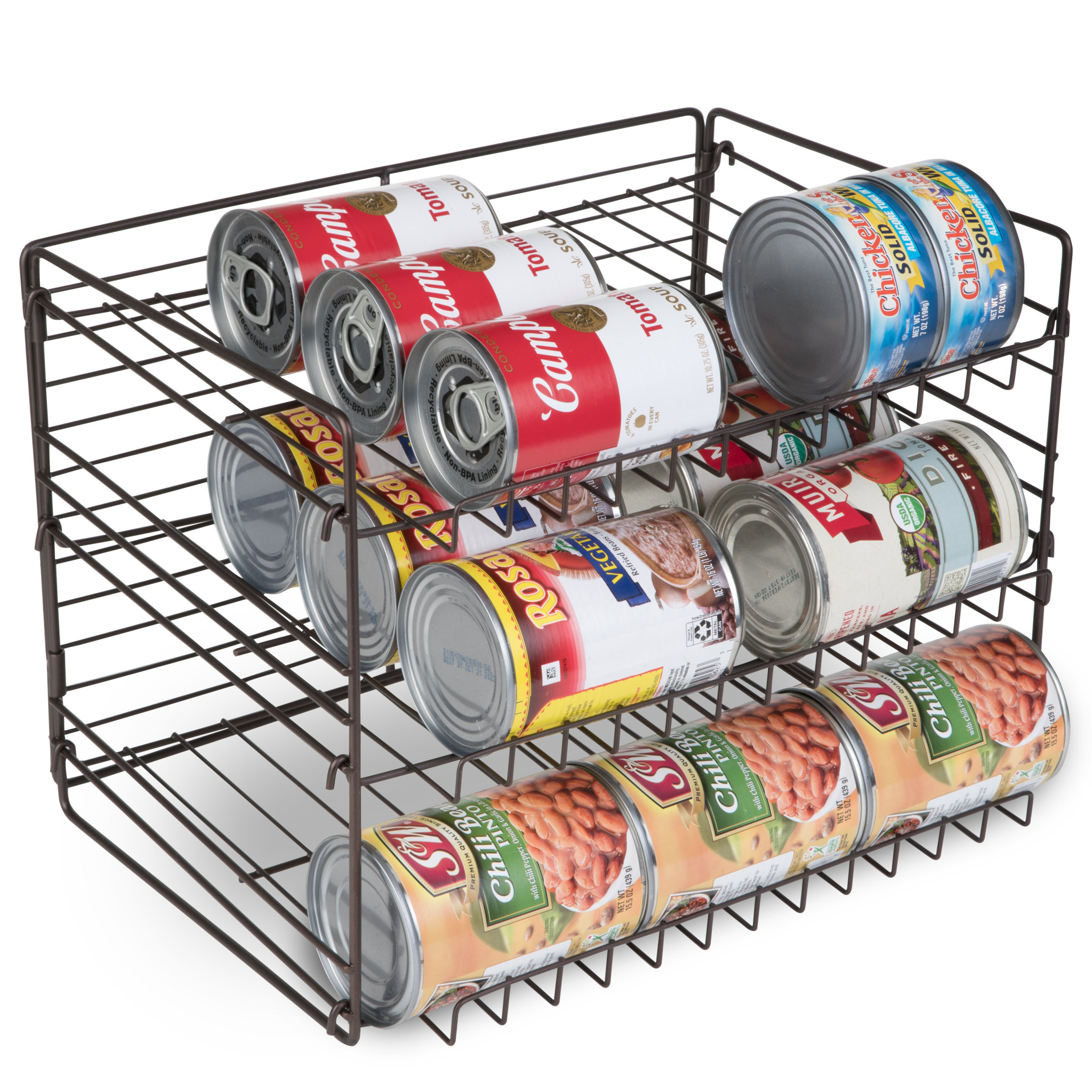 SmartDesign Smart Design Premium 3 Tier Can Rack Organizer W ...