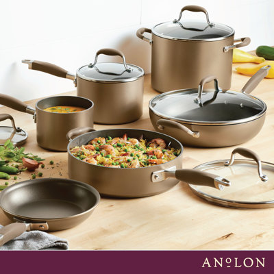 Anolon Advanced Home Hard Anodized Nonstick Cookware Set, 11 Piece ...