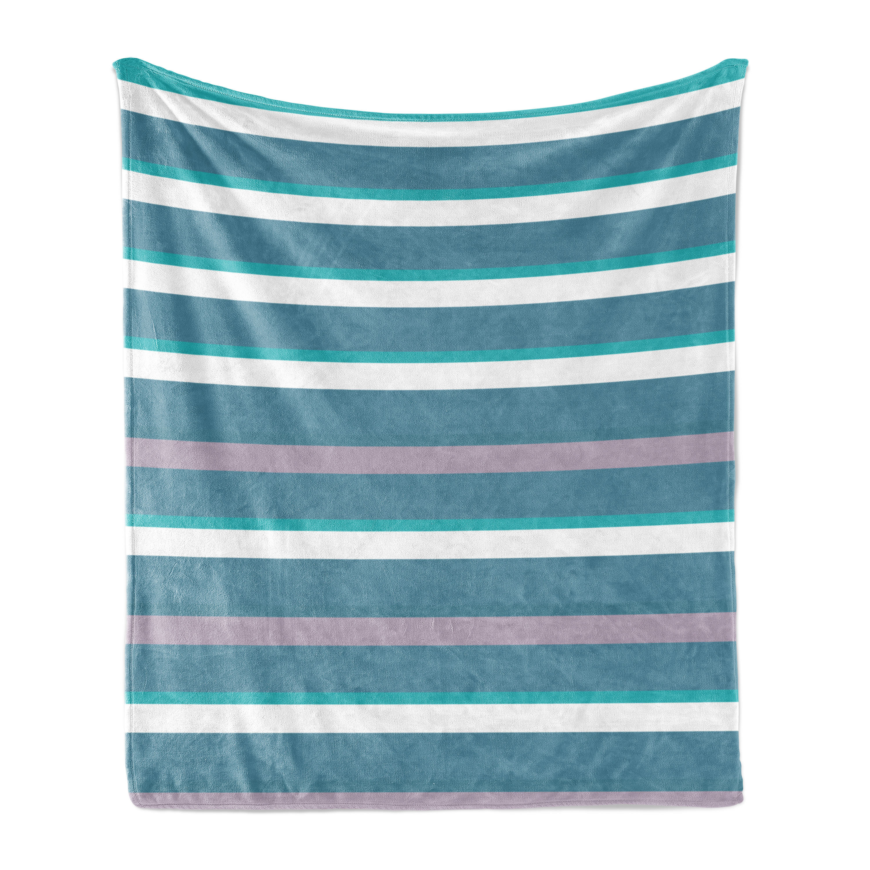 Ambesonne Striped Fleece Throw Blanket Turquoise Teal Pattern | Wayfair