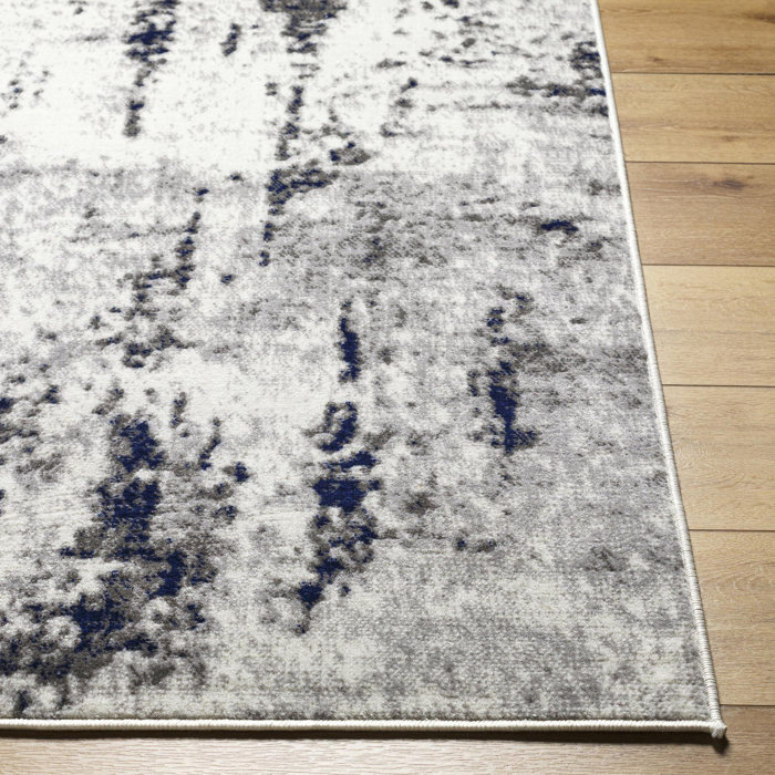 Trent Austin Design® Ceslie Gray/Dark Blue Area Rug & Reviews | Wayfair