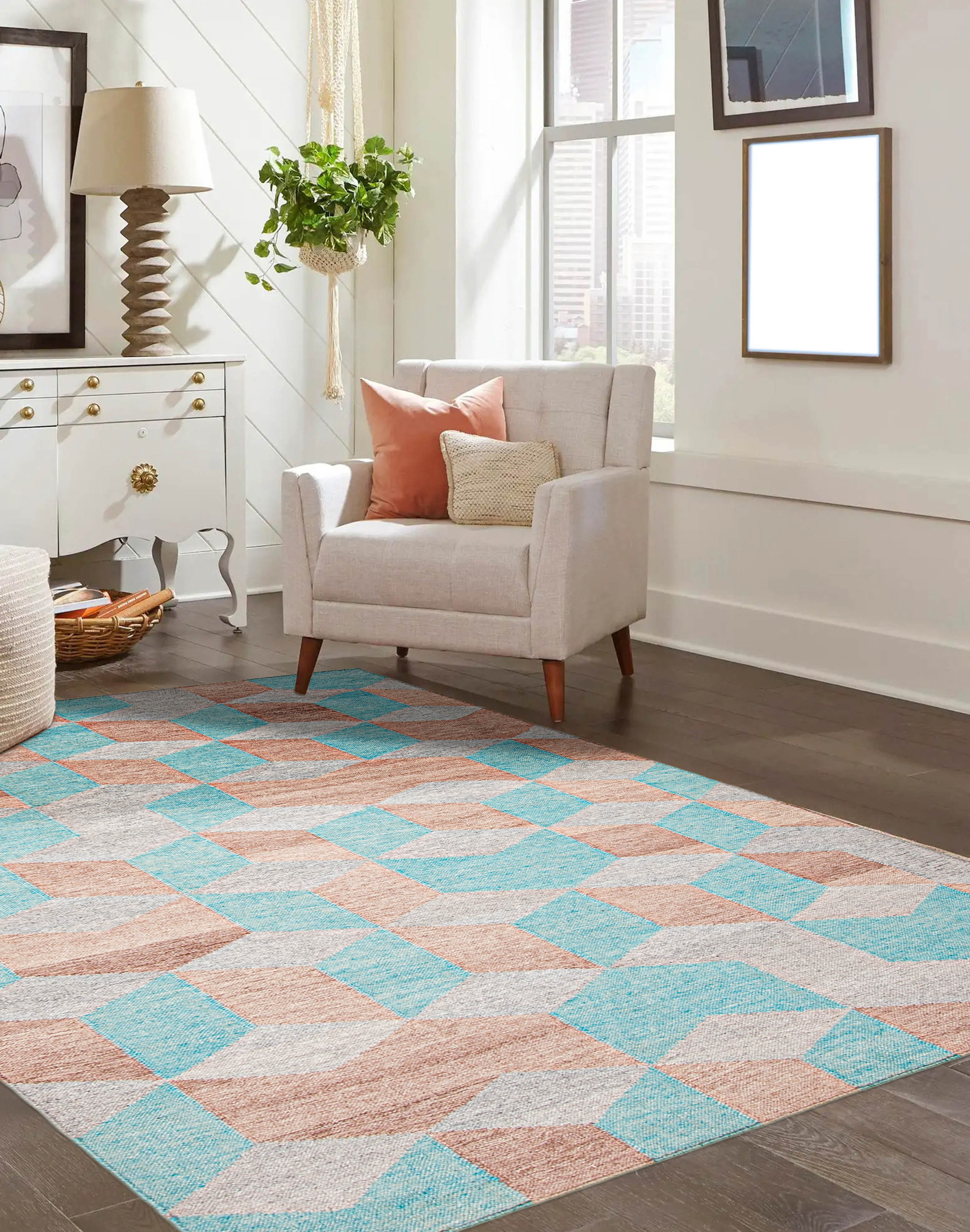 Bloomsbury Market One Of A Kind Ankara Turquoise Kilim 5'2" x 7'10"Area ...