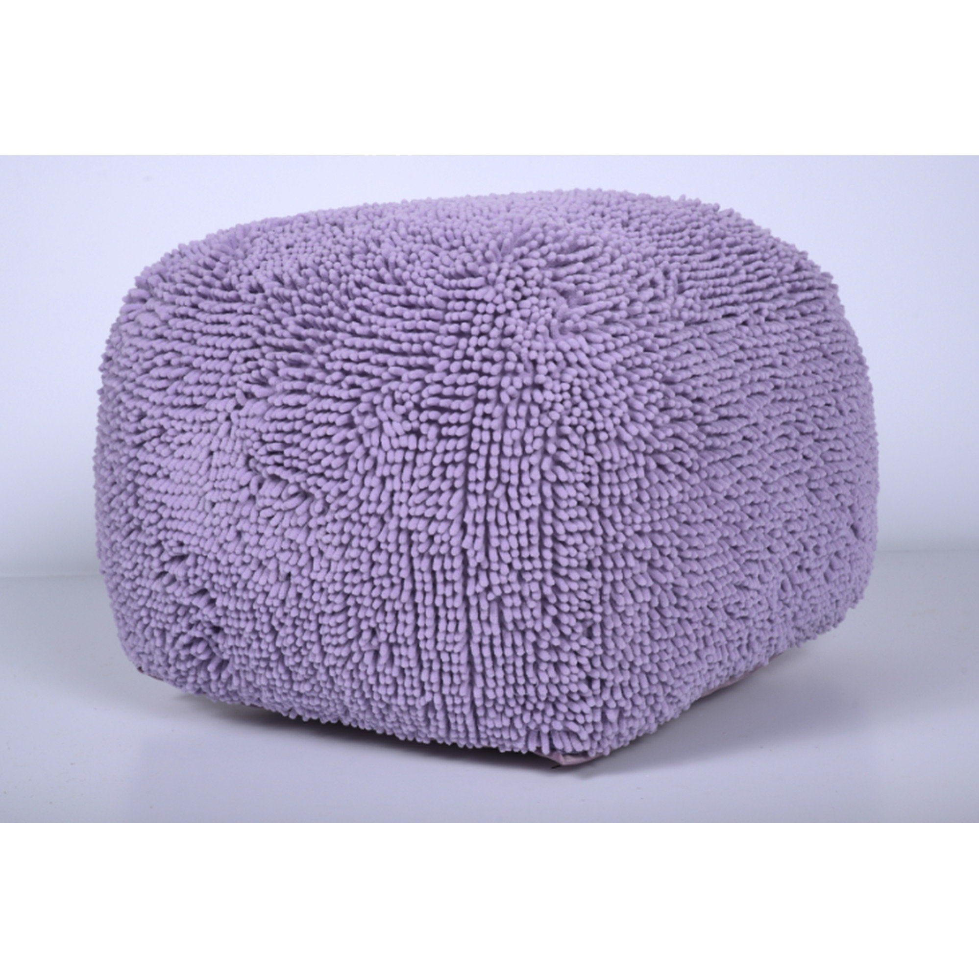 Mercer41 Spongy Microfiber Lavender Square Floor Pouf - Fun Design ...