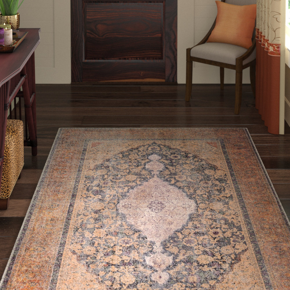 World Menagerie Mya Oriental Black/Brown Area Rug & Reviews | Wayfair