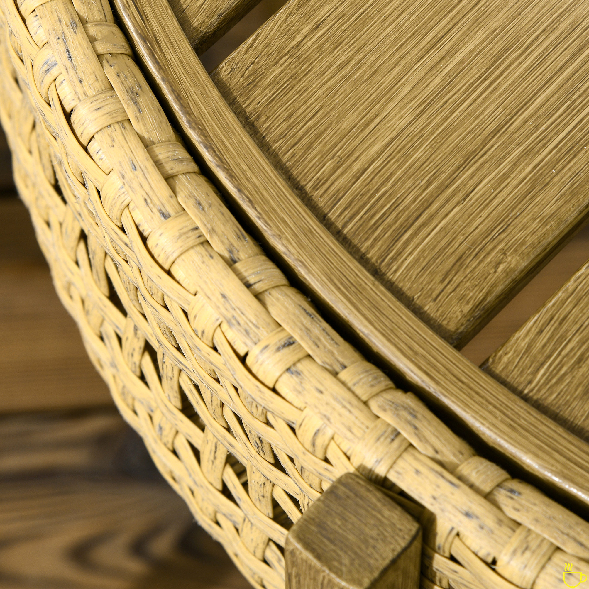 Bay Isle Home™ 2 Piece Wicker Patio Table Set, PE Rattan End Table Set ...