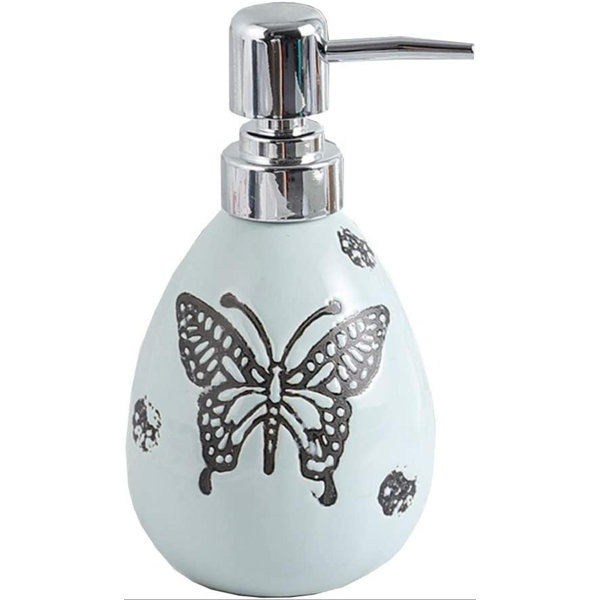 August Grove® Ceramic Embssed Butterfly Sap Dispenser Sap Bttle Ltin ...