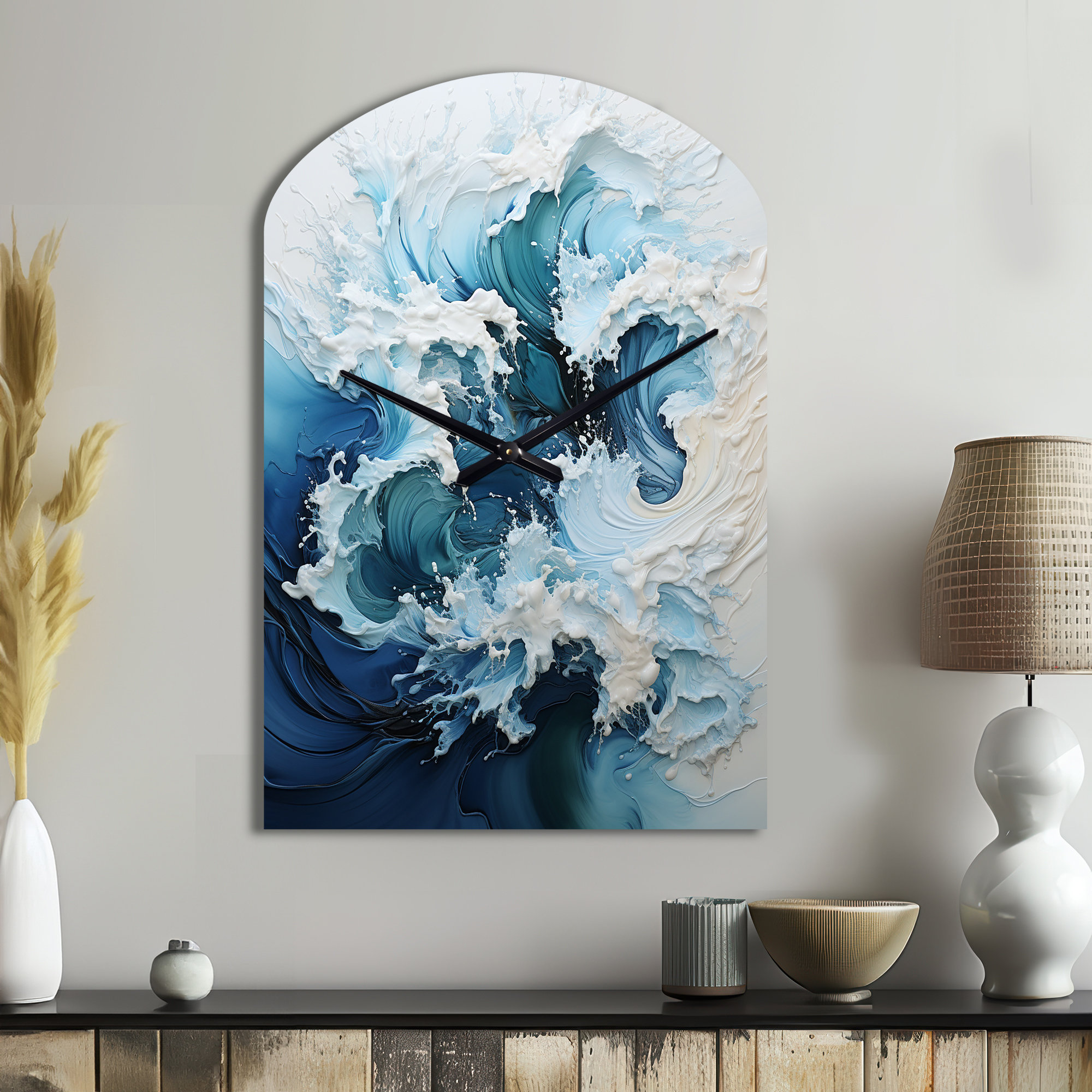 Design Art Coastal Waves Rhythmic Coastal II - Arch Shape Unique ...
