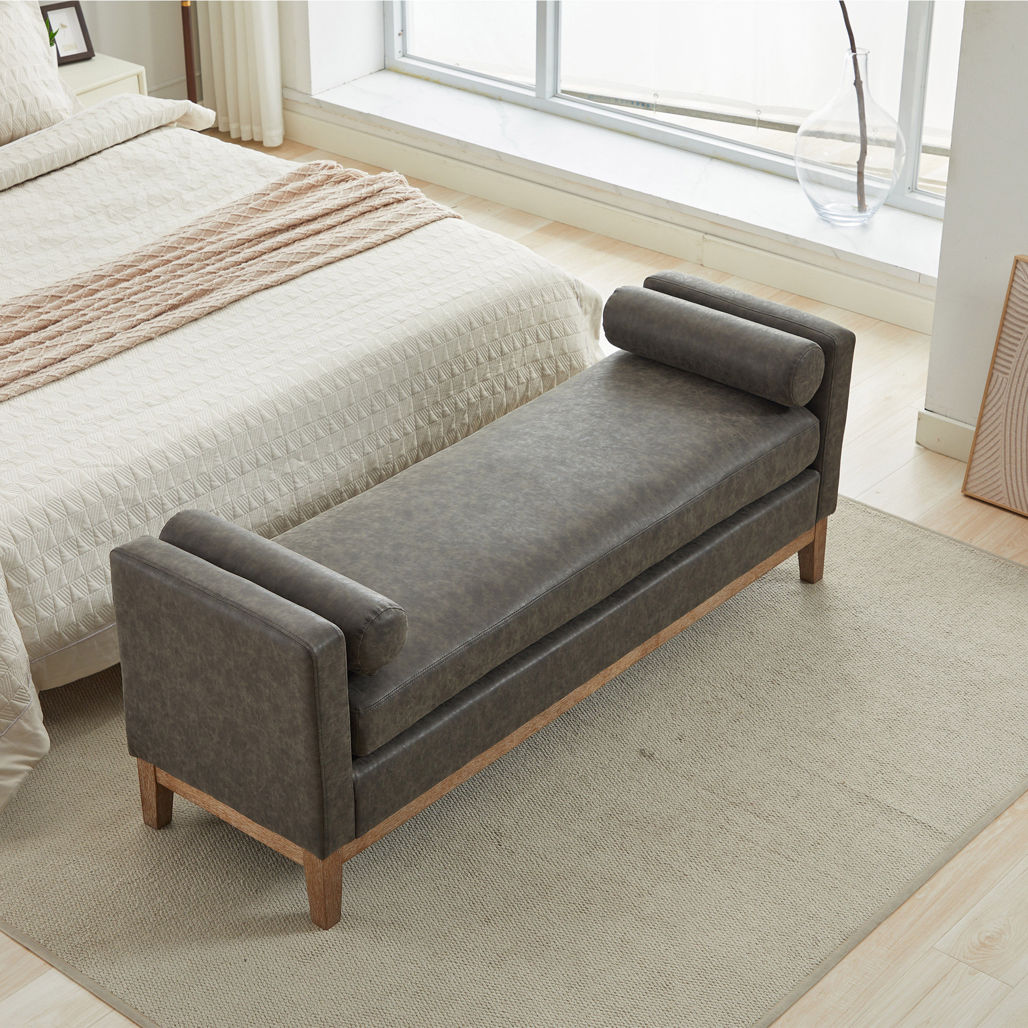 Latitude Run® 66"w Upholstered Bench For Bedroom End Of Bed - Wayfair ...