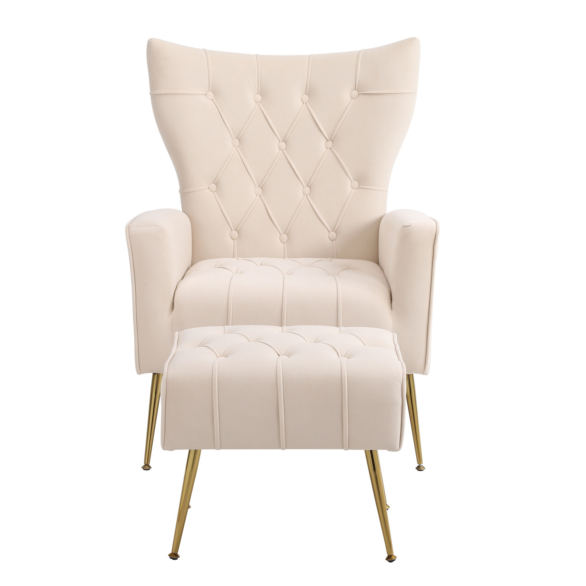 Mercer41 Modern Accent Chair With Ottoman, Comfy Armchair For Living ...