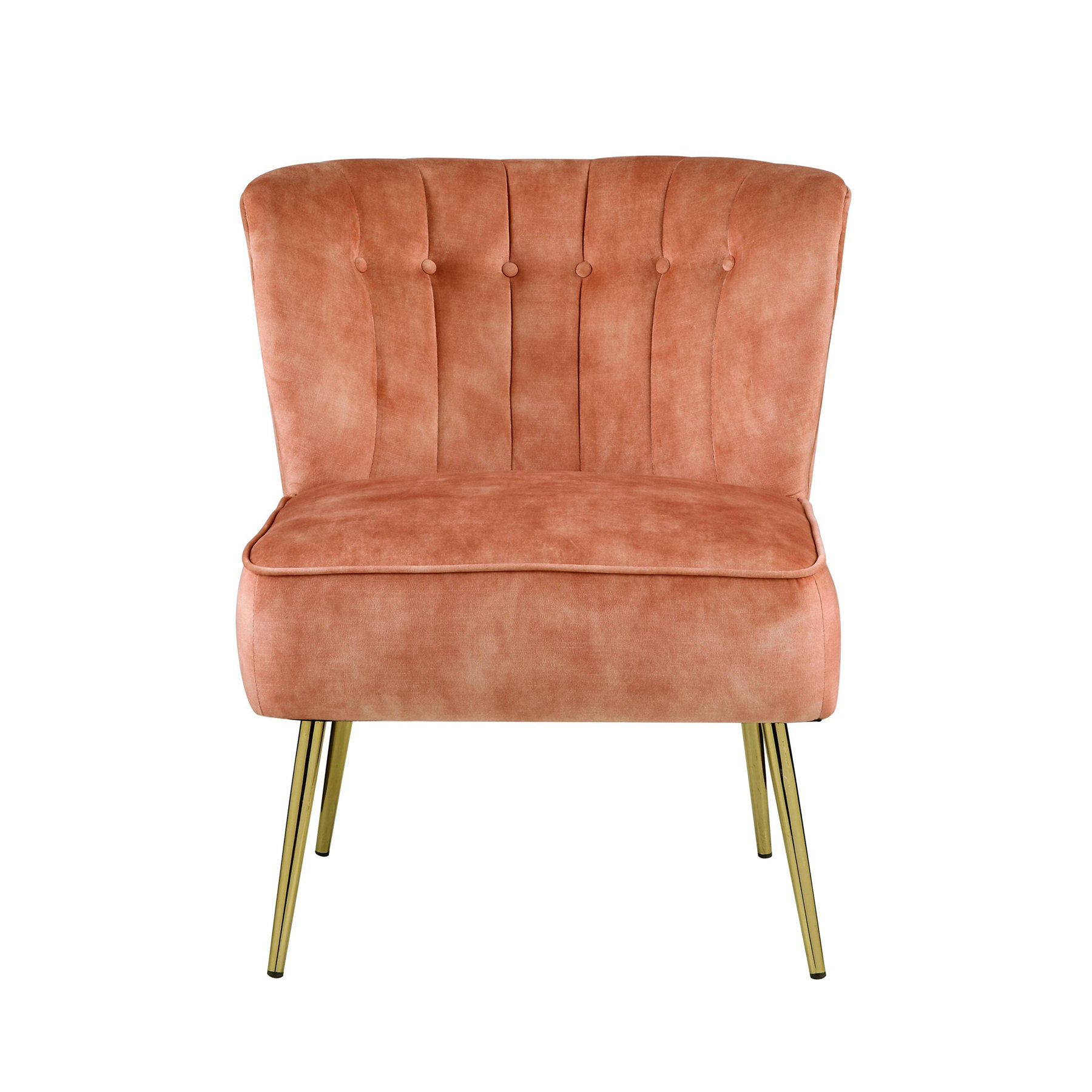 Winston Porter Sambell Burnt Orange Velvet Accent Chai | Wayfair