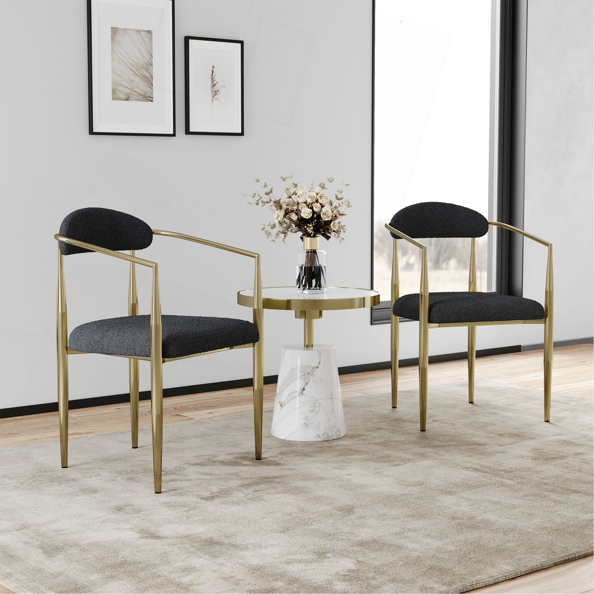 Mercer41 Stylish And Comfortable Dining Chairs With Upholstered Seats ...
