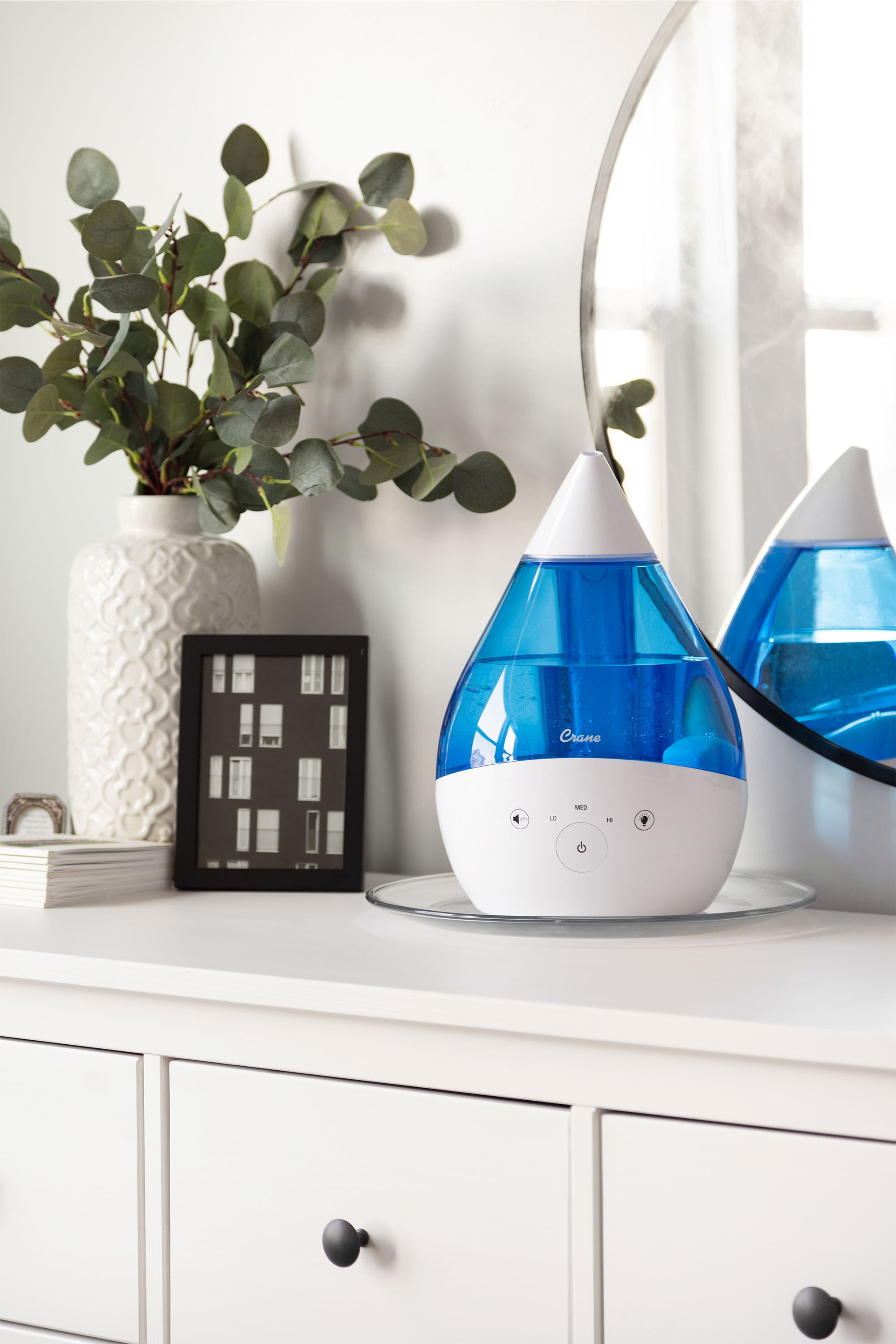 Crane USA Drop 2.0 , 4-in-1 Cool-Mist Humidifier with Aroma Tray ...