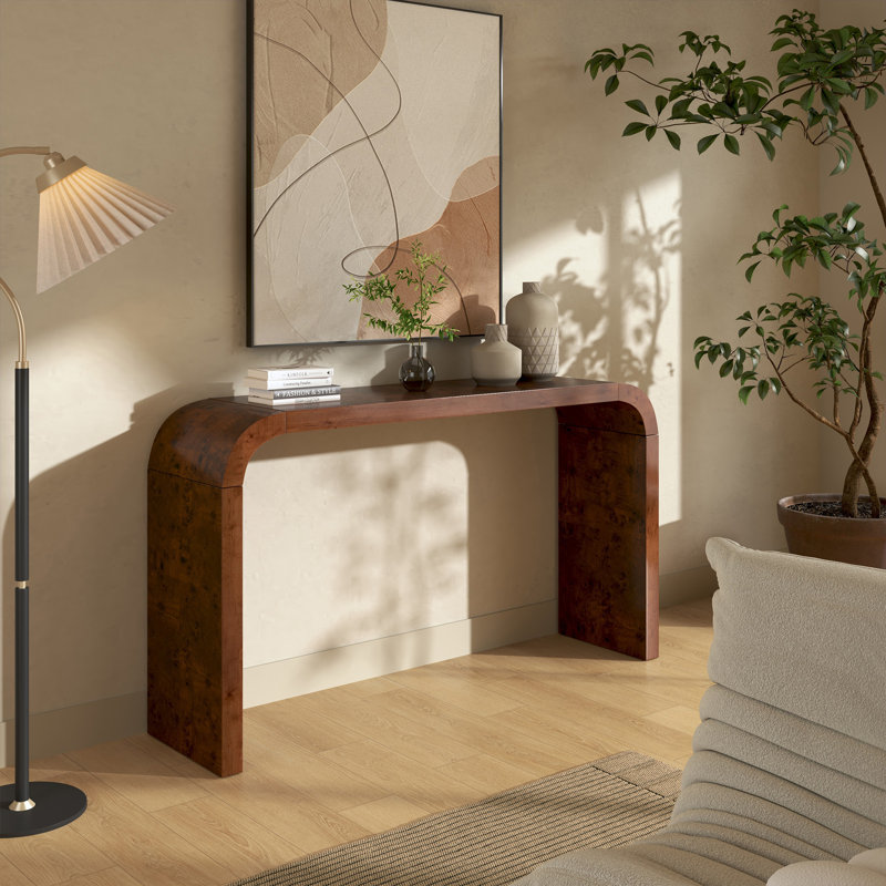 Loon Peak® Kialah 52" W Burl Wood Console Table – Artisan Elegance with ...