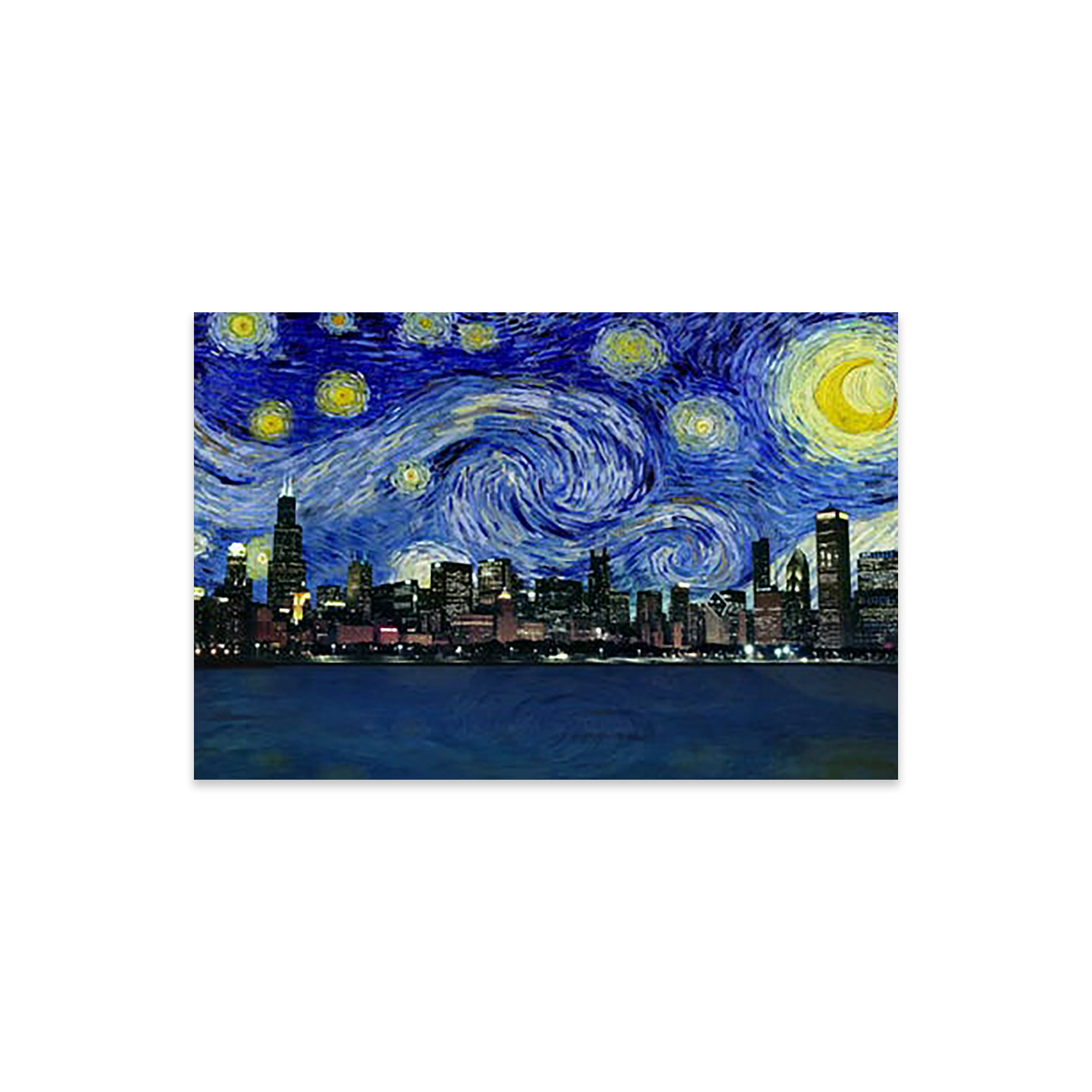Red Barrel Studio Chicago, Illinois Starry Night Skyline Print On ...