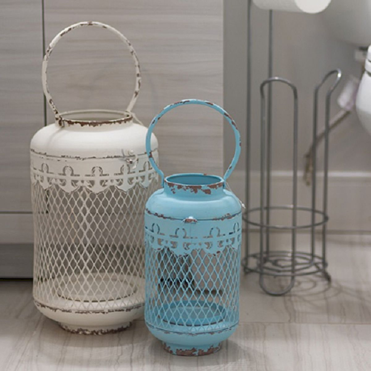 Bungalow Rose 2 Piece Metal Tabletop Lantern Set | Wayfair