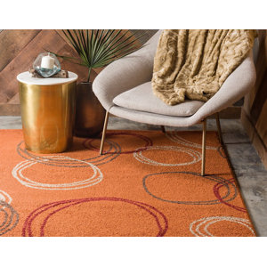 Latitude Run® Lilla Abstract Terracotta Area Rug & Reviews | Wayfair