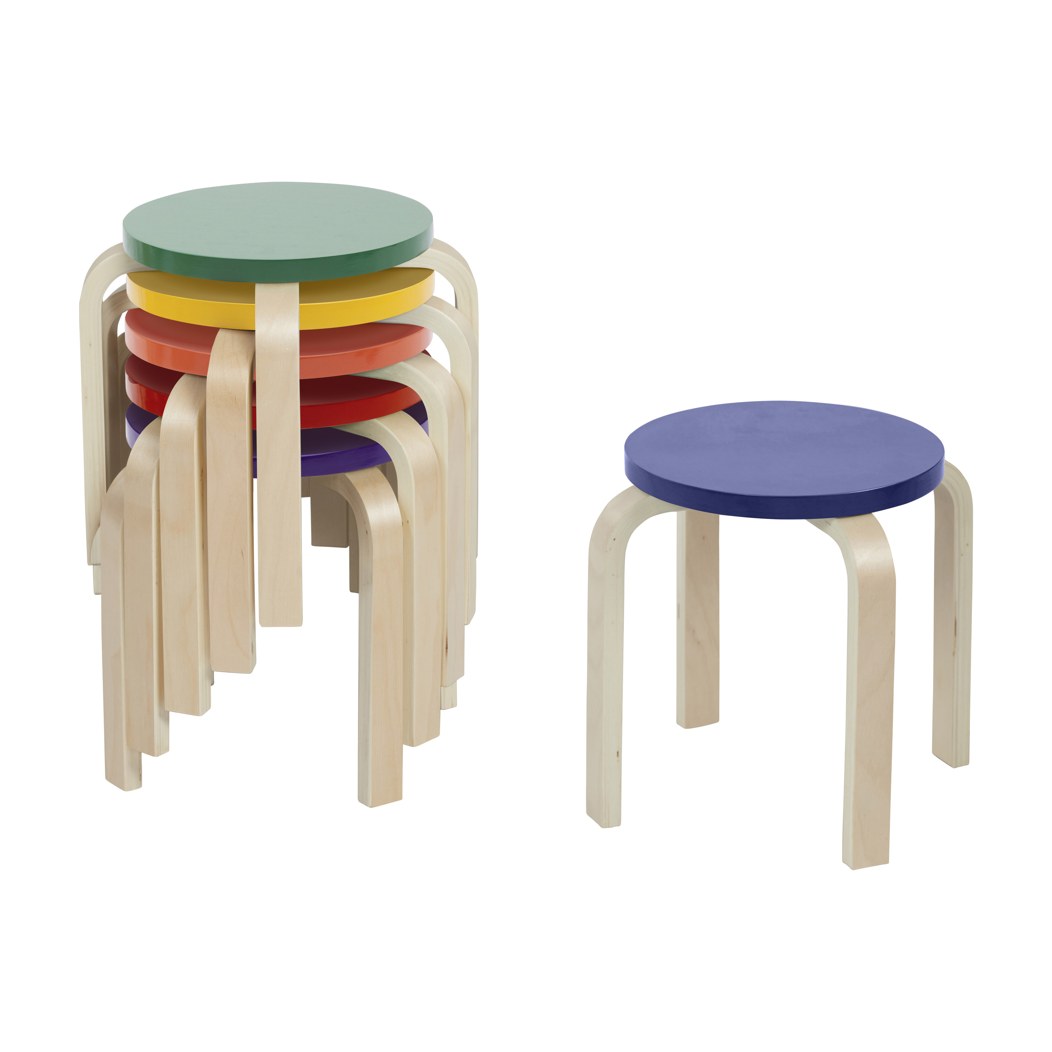 ECR4Kids Bentwood Stackable Stools, Classroom Furniture & Reviews ...