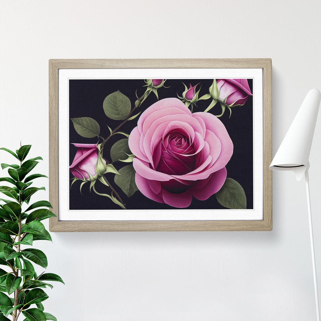 Cute Rose Flowers - Single Picture Frame Print Marlow Home Co. Frame ...