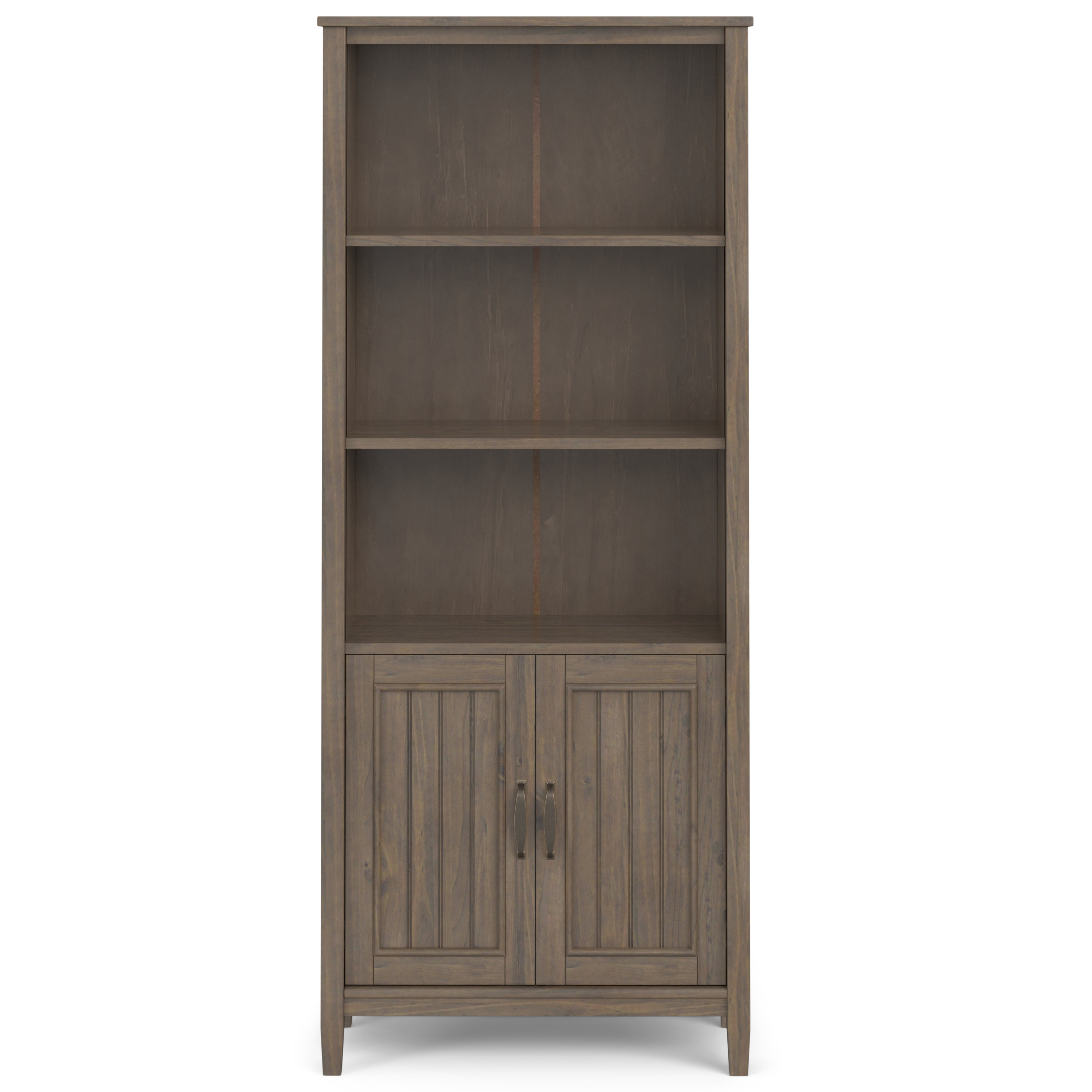Simpli Home 30"W Solid Wood 3 Shelf Bookcase with 2 Adjustable Shelves ...