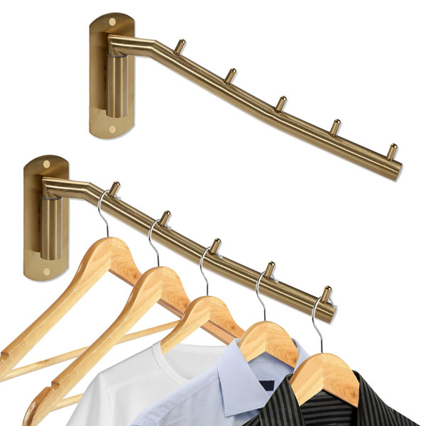 Rebrilliant Stainless 2 Pcs Steel Clothes Hanger Rack-Wall Mount ...