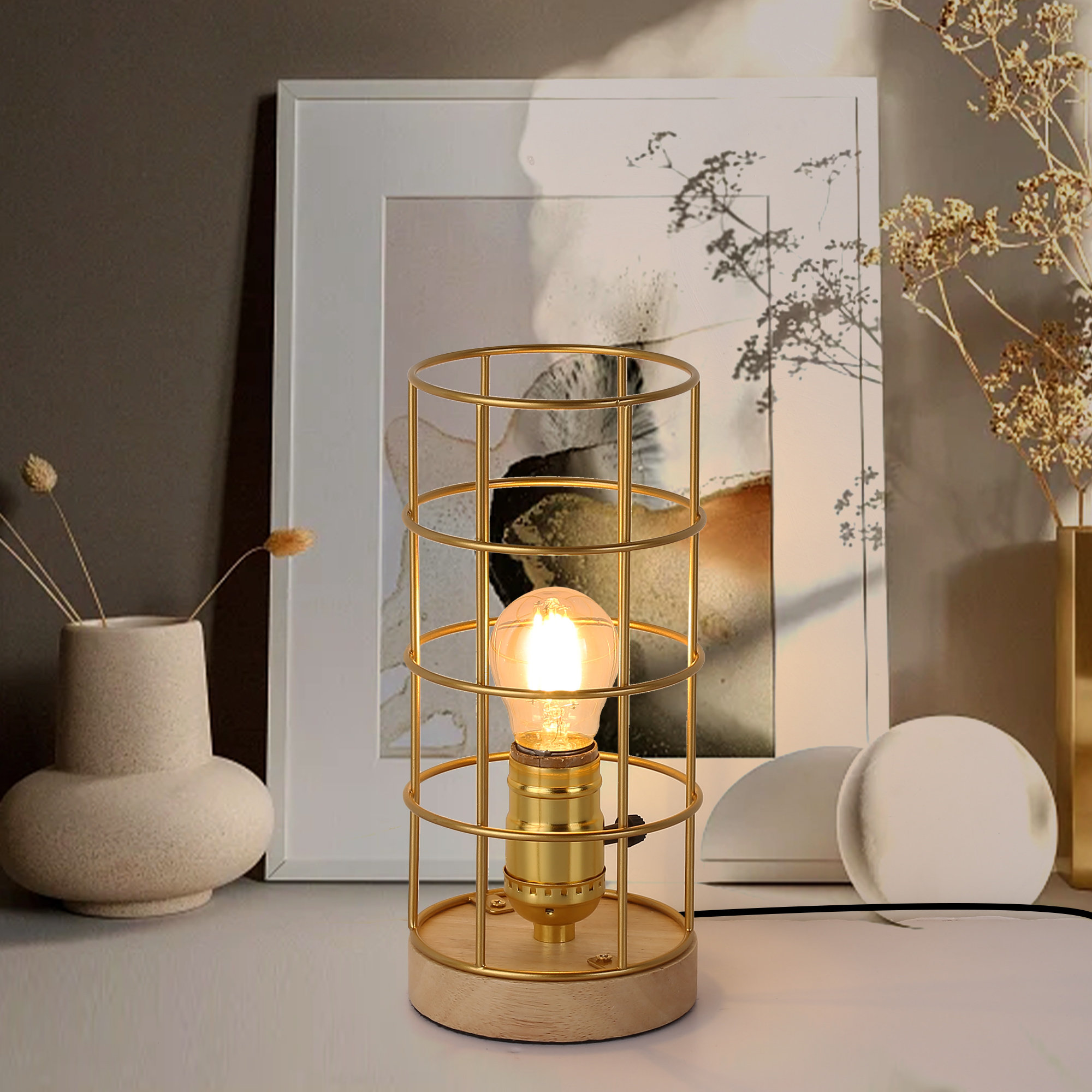 Breakwater Bay Metal Cage Table Lamp - Wayfair Canada
