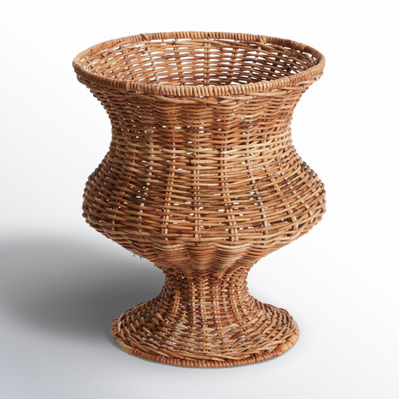 Joss & Main Geof Rattan Urn 12"x 14" | Wayfair