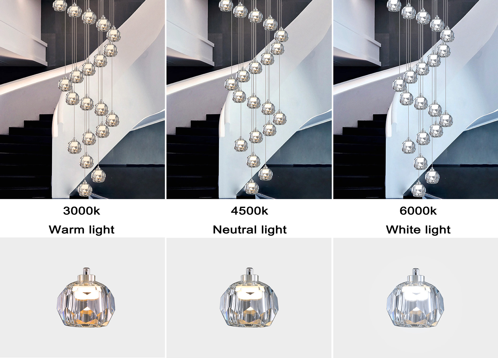 Everly Quinn Ilaan 130inch Long Stair Chandeliers 20-Lights Crystal ...