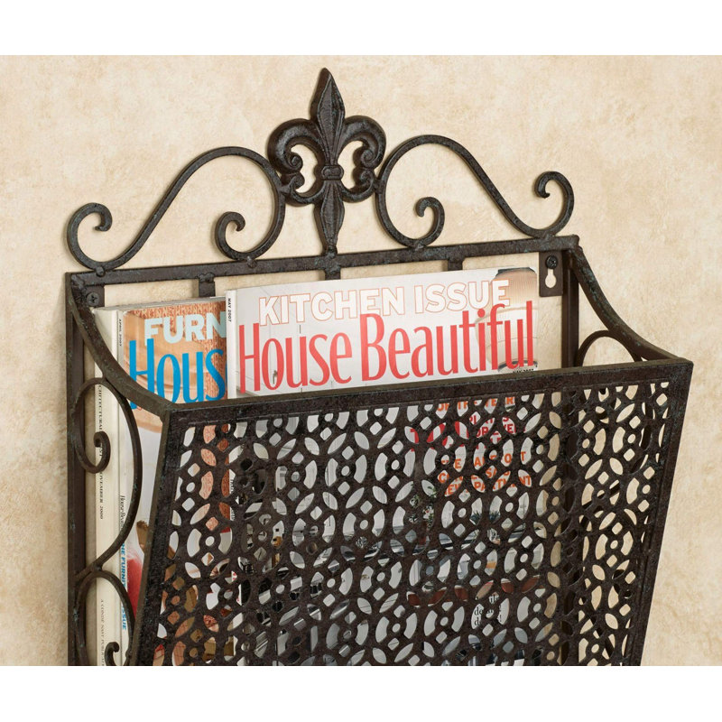 Astoria Grand Wall Magazine Rack -Made Of Metal - Espresso Finish ...