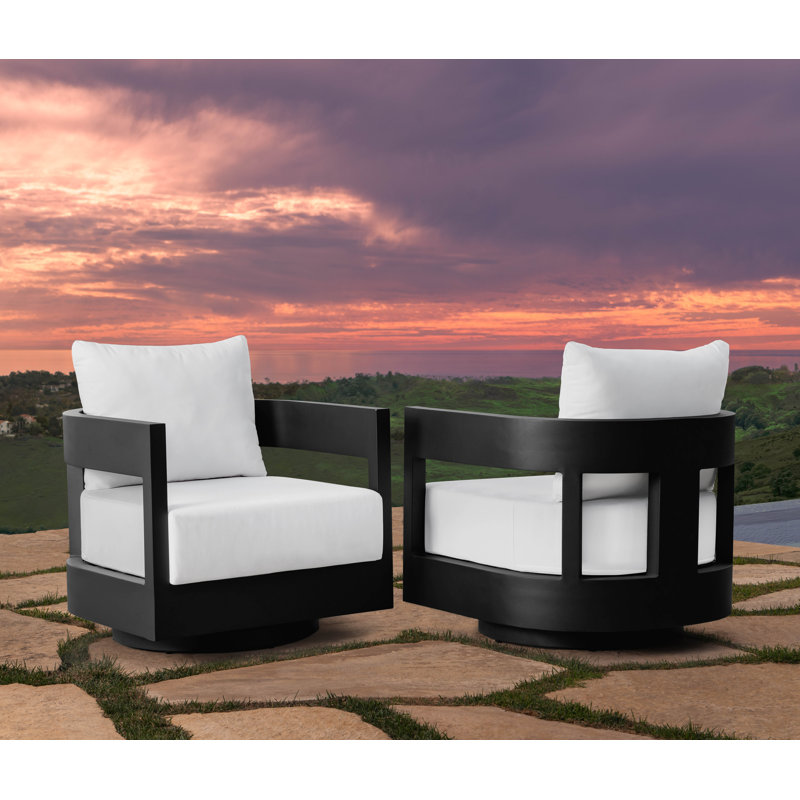 Joss & Main Everlee Metal Outdoor Swivel Chair & Reviews | Wayfair