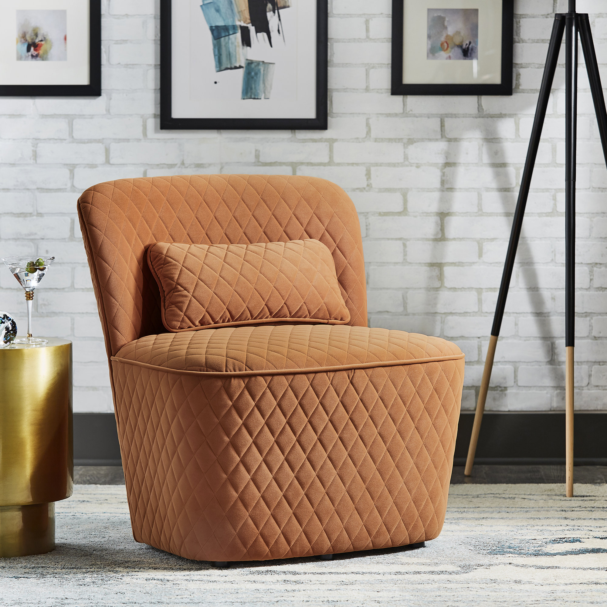 Everly Quinn Mayer 28.2" Wide Polyester Slipper Chair | Wayfair