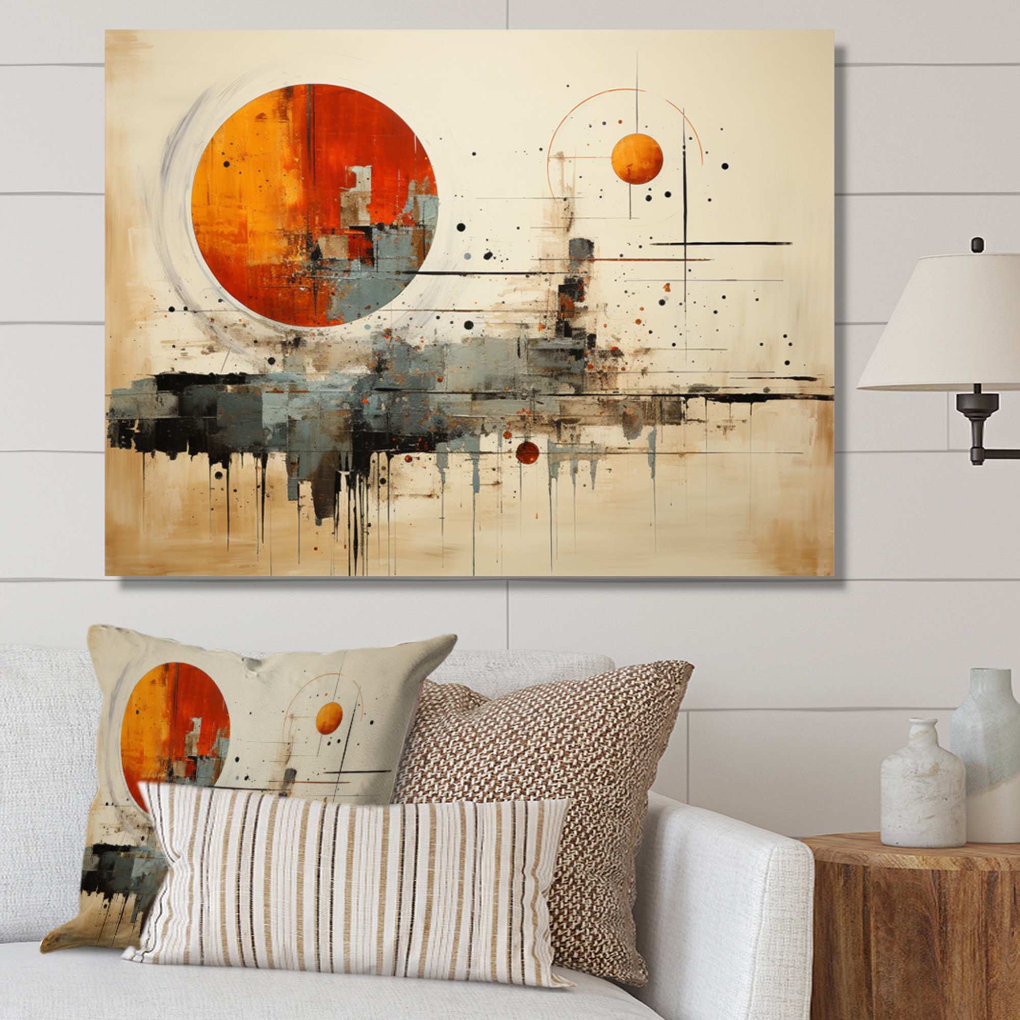 Red Barrel Studio® Orange Gray Native American Essence Framed On Canvas ...