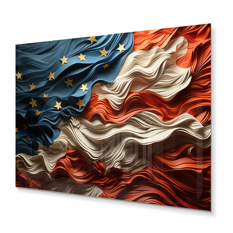 Wrought Studio Modern USA Flag II On Metal Print - Wayfair Canada