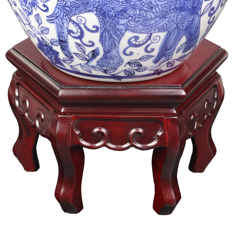 Alcott Hill® Hexagonal Solid Rosewood Chinese Vase Stand | Wayfair