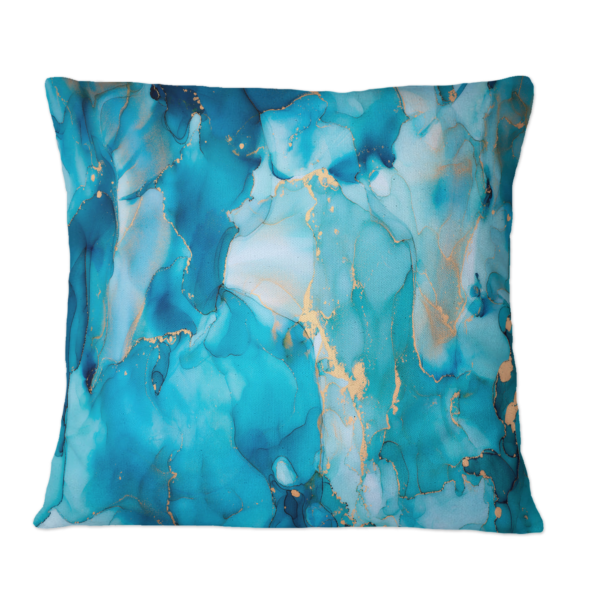 Design Art Turquoise Luxury Abstract Fluid Art I - Modern Printed Throw ...