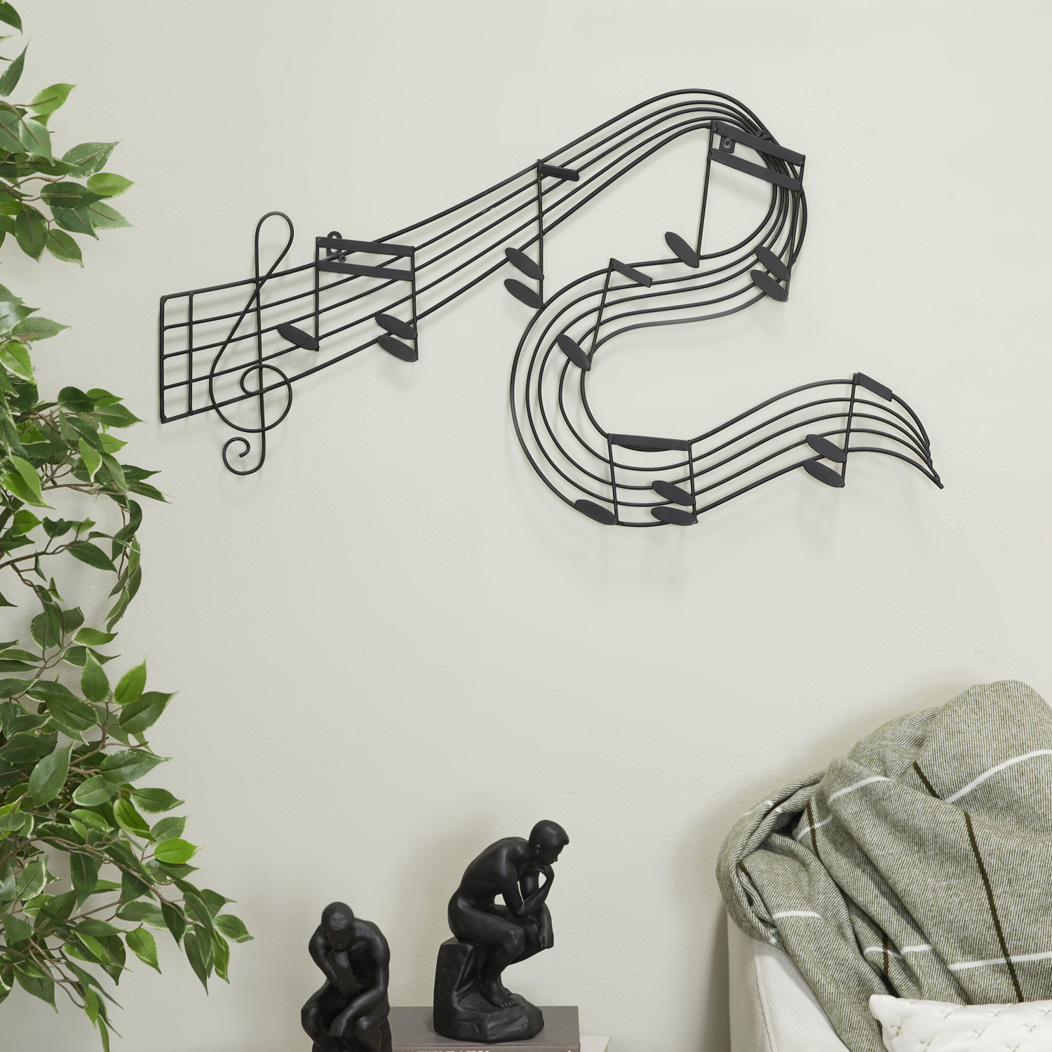 Red Barrel Studio® Metal Notes Musical Notes Black Wall Decor & Reviews ...
