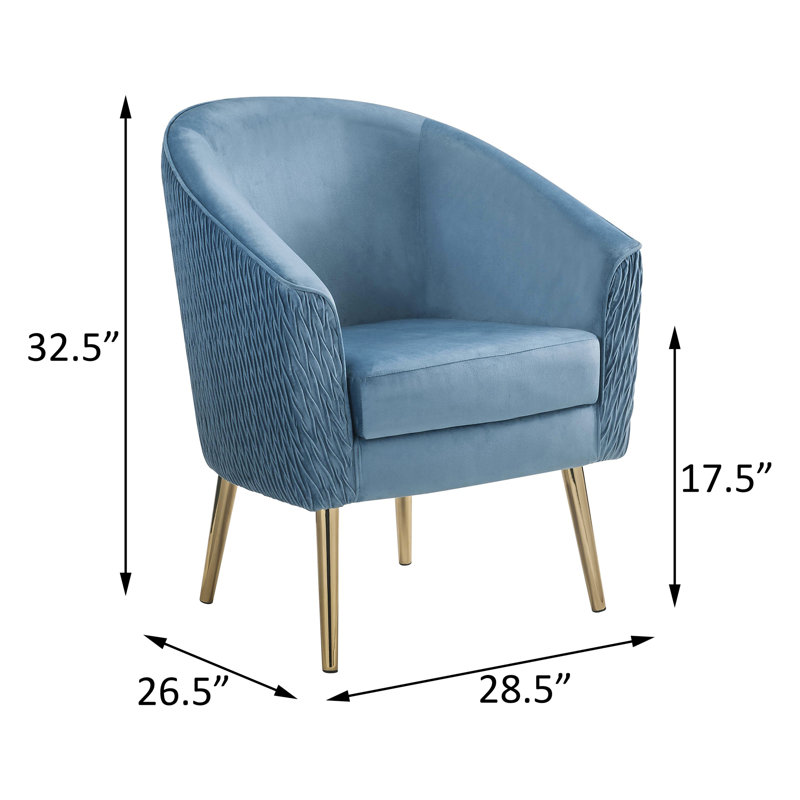 Latitude Run® Blue And Gold Flared Arm Barrel Chair | Wayfair