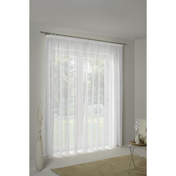 August Grove Patson Polyester Semi Sheer Pinch Pleat Curtain Panel ...