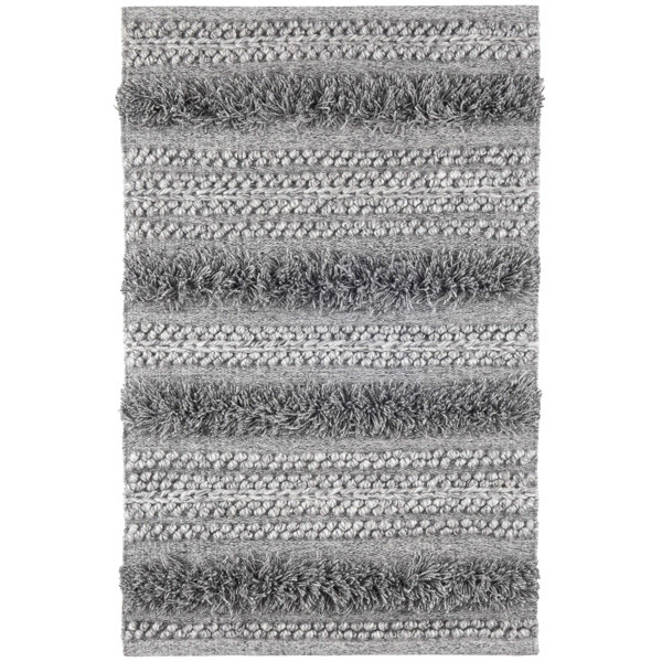 Dash and Albert Rugs Zhara Stripe Grey Handwoven Performance Rug ...