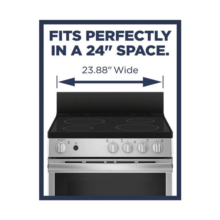 GE Appliances 24" 2.9 Cubic Feet Electric Freestanding Range with ...