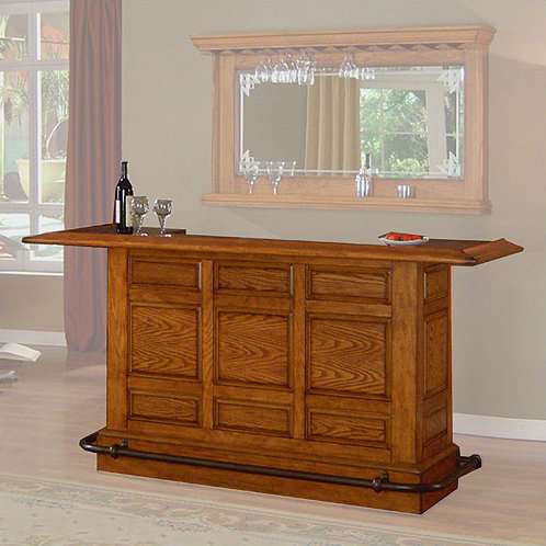 Fleur De Lis Living Chiaramonte Raised Panel Bar Base in Burnished Oak ...