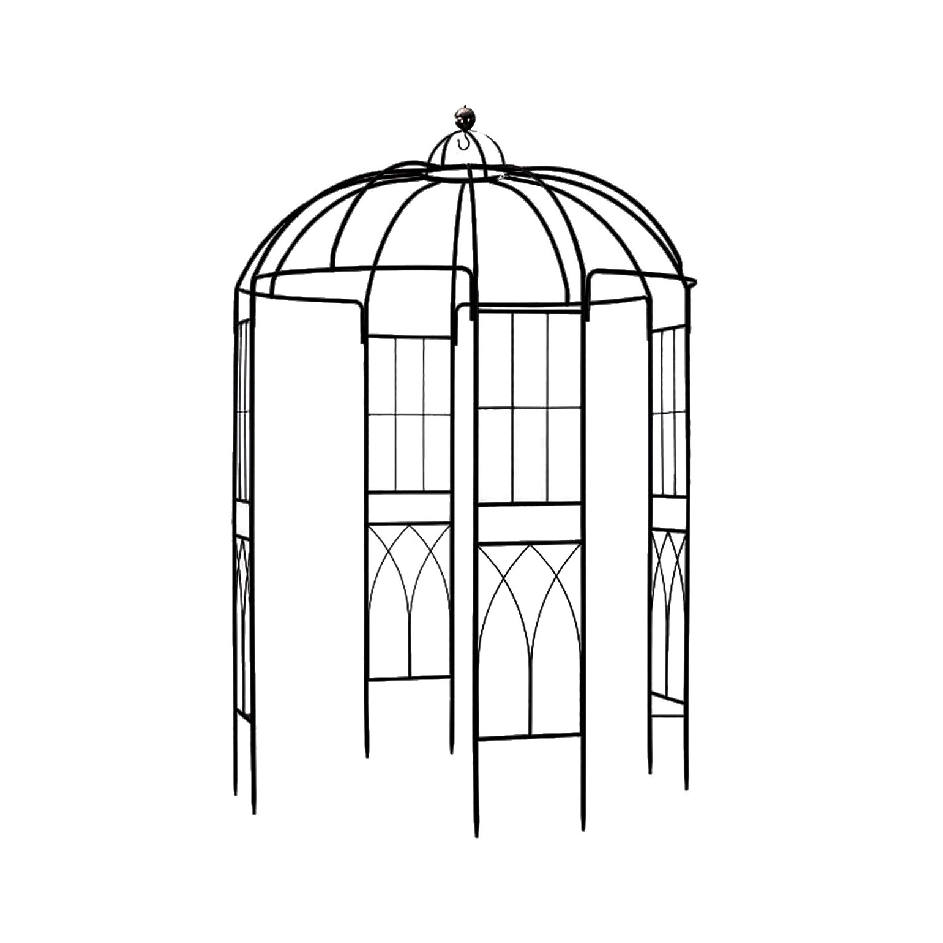 Scendor 9ft High X 6.8ft Wide Garden Arch Arbor French Style Birdcage ...