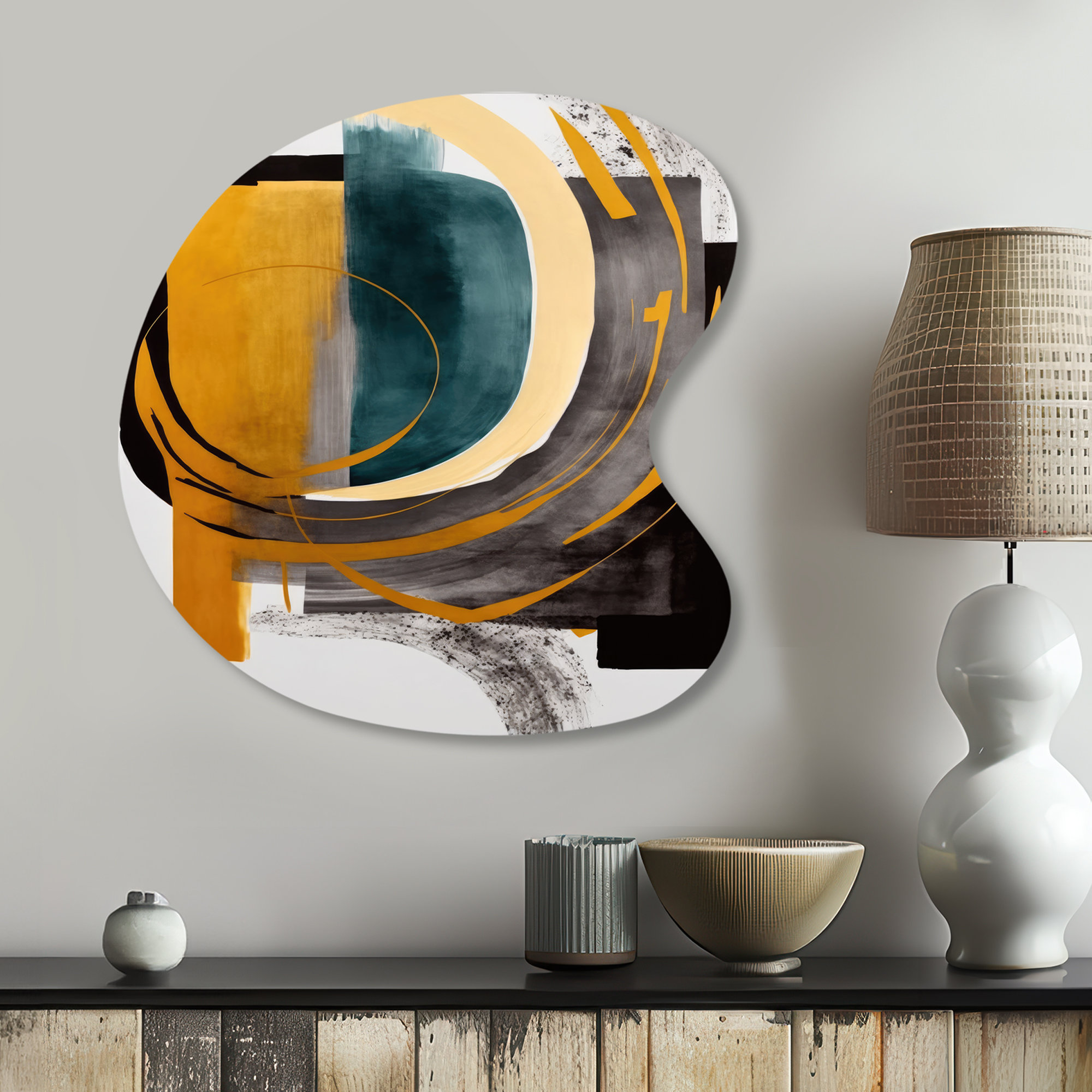 Design Art Modern Green Art Deco IV - Abstract Transitional Drop Shape ...