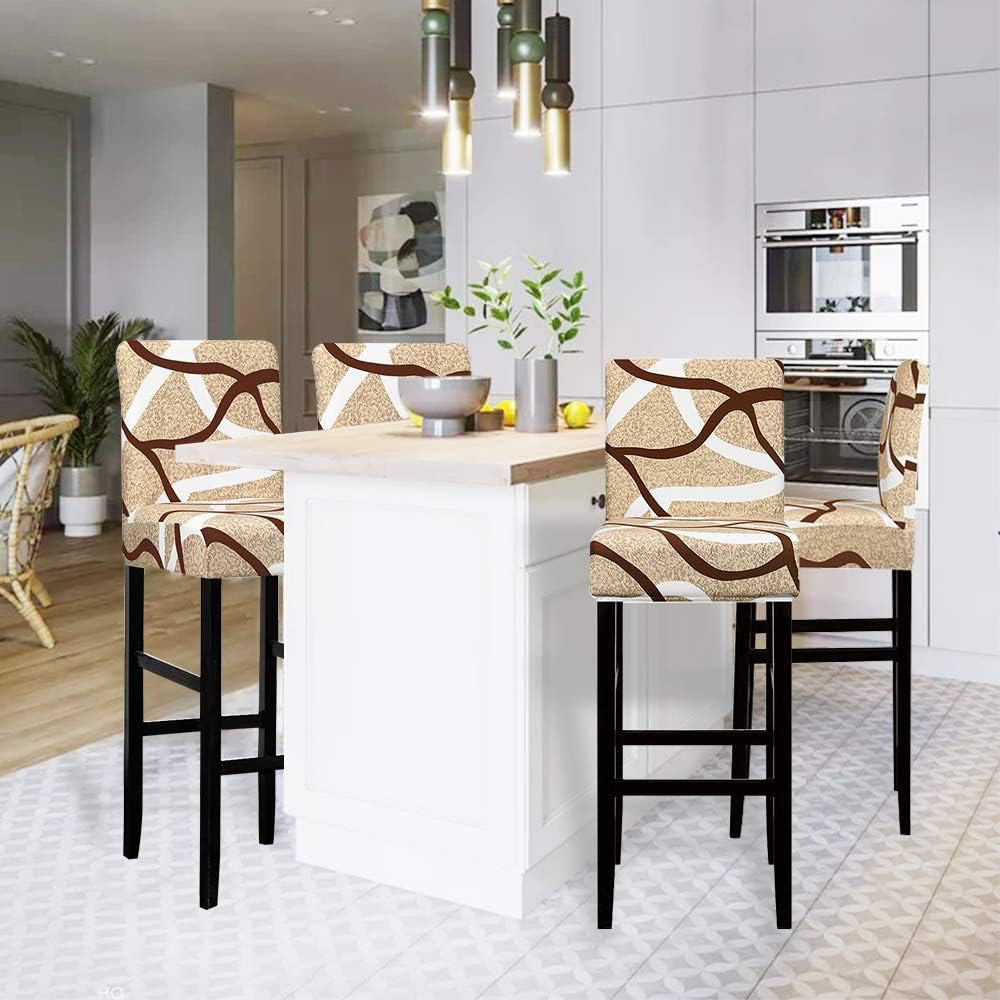 Latitude Run® Jacquard Bar Chair Stool Cover - 4 Pack Stretch Chair ...