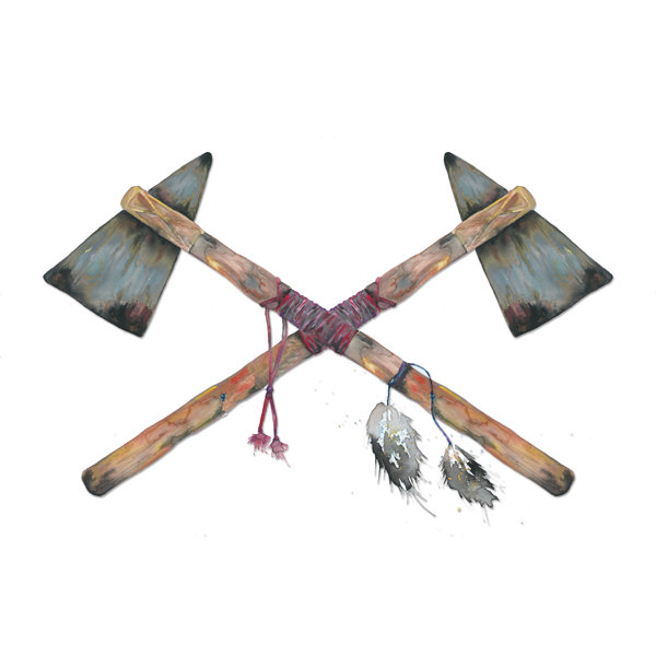 ClassicLiving Watercolor Tomahawks - Wrapped Canvas Painting | Wayfair ...
