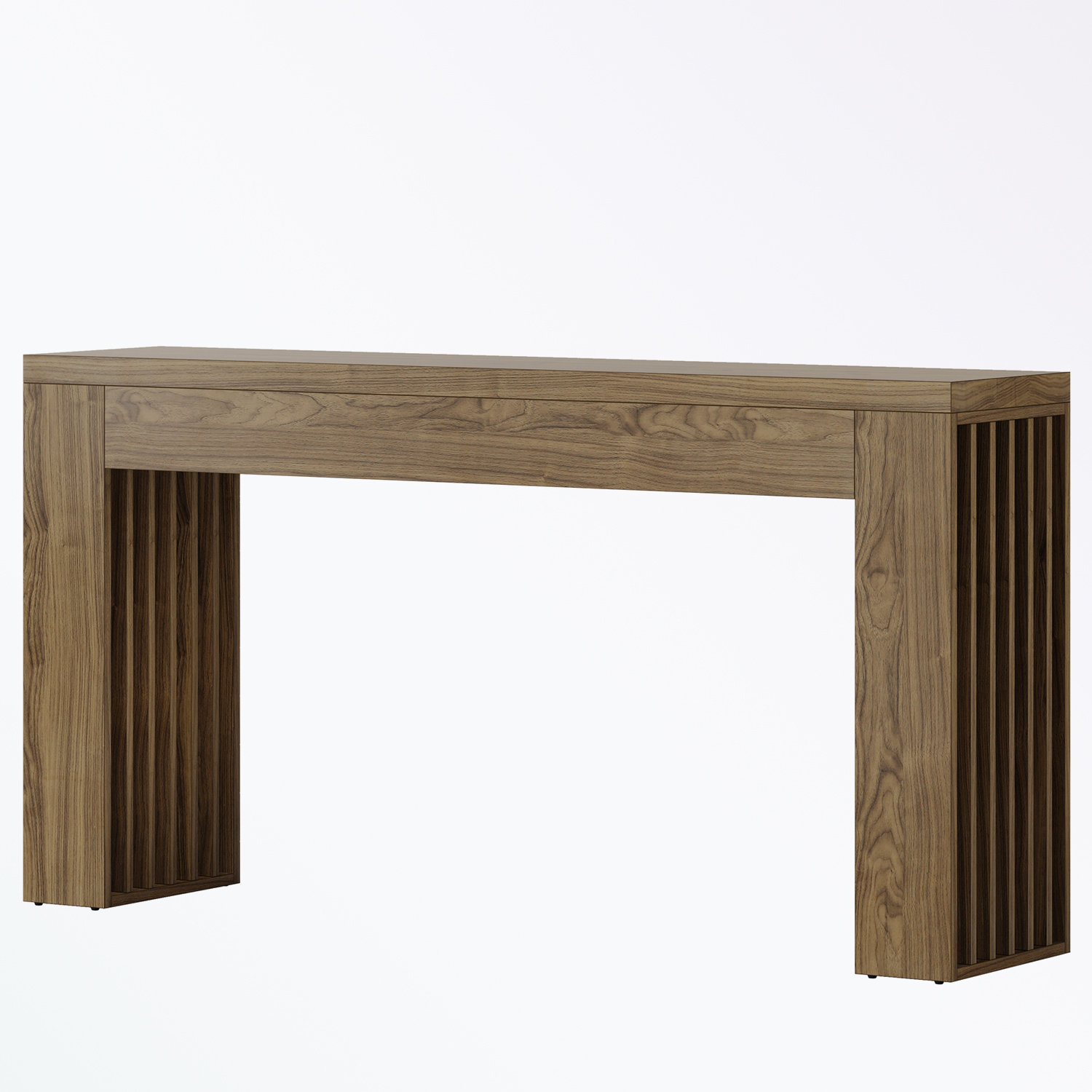 Ebern Designs wooden frame Console Table with Vertical Slat Legs | Wayfair