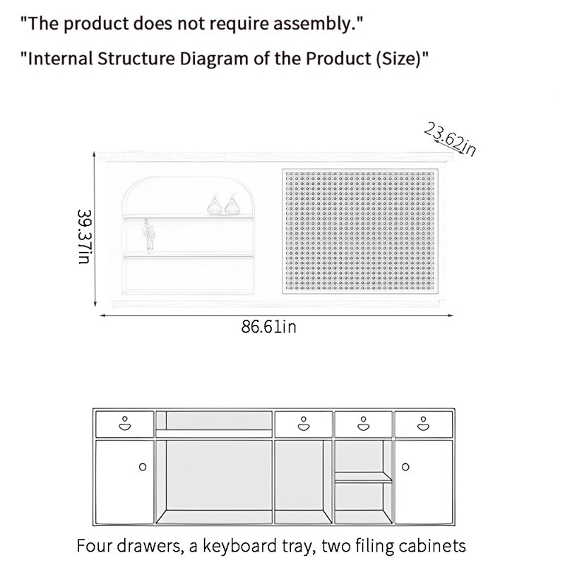 OX Art Reception Desk 86.61-inch Vintage Style Front Desk, Checkout ...