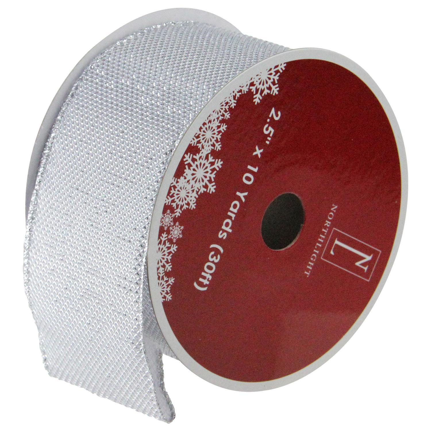 Northlight Seasonal Club Silver Burlap Wired Christmas Craft Ribbon ...